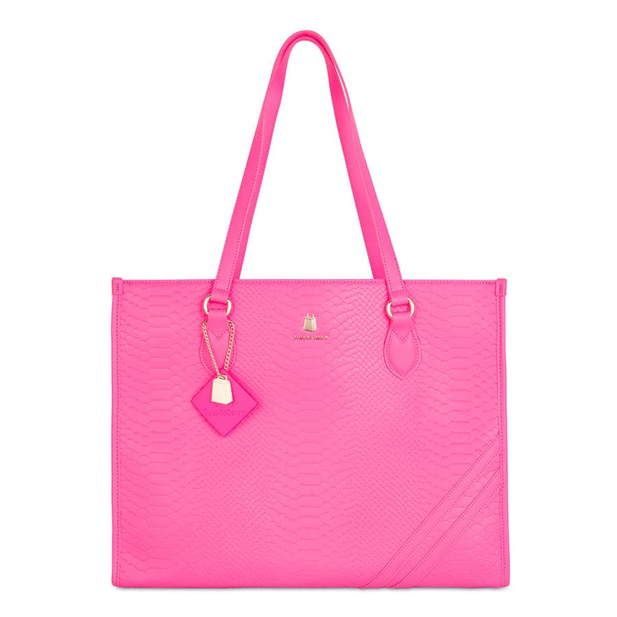Neon Pink Snakeskin Tote Bag – Tote&Carry